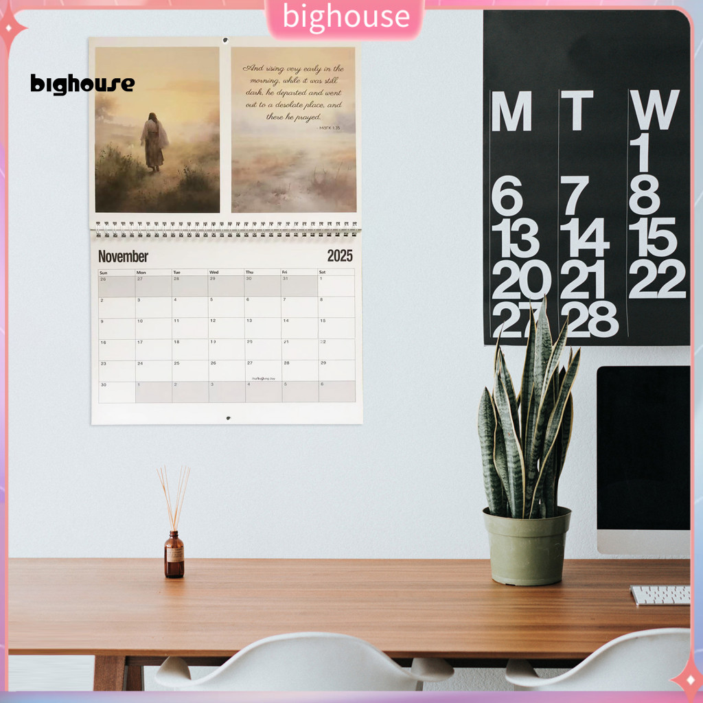 Wall Calendar with Spacious Date Recording Space Home Decor Jesus ...