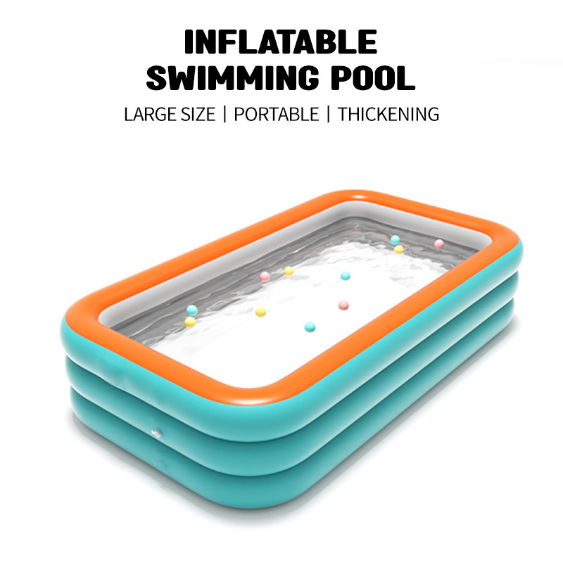Baby Inflatable Pool Triple Layer AerationFold For Pool Kids Outdoor ...