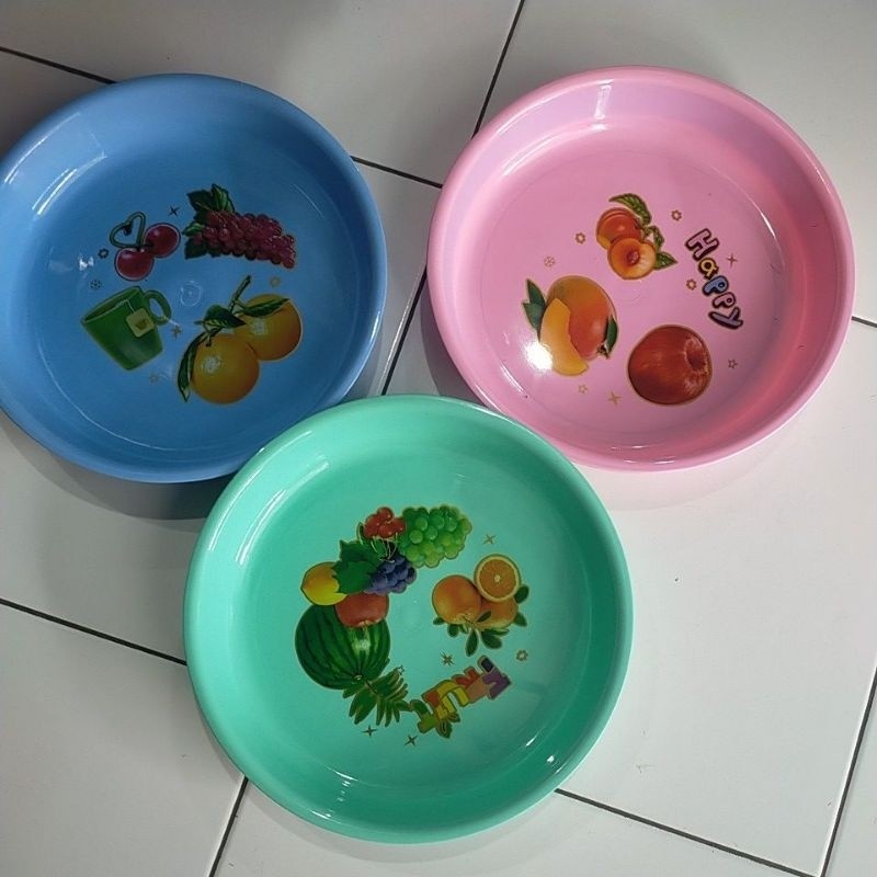 Round Plastic Pan with Flower/Fruit Motifs | Shopee Philippines