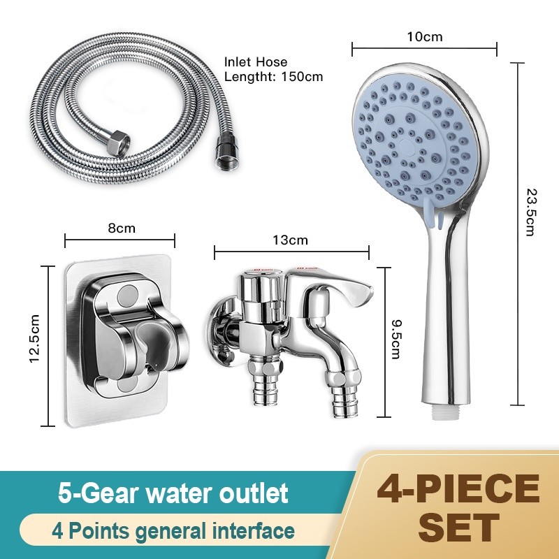 Stainless Shower Set with Faucet 4in1 Shower Head Set with Hose and ...