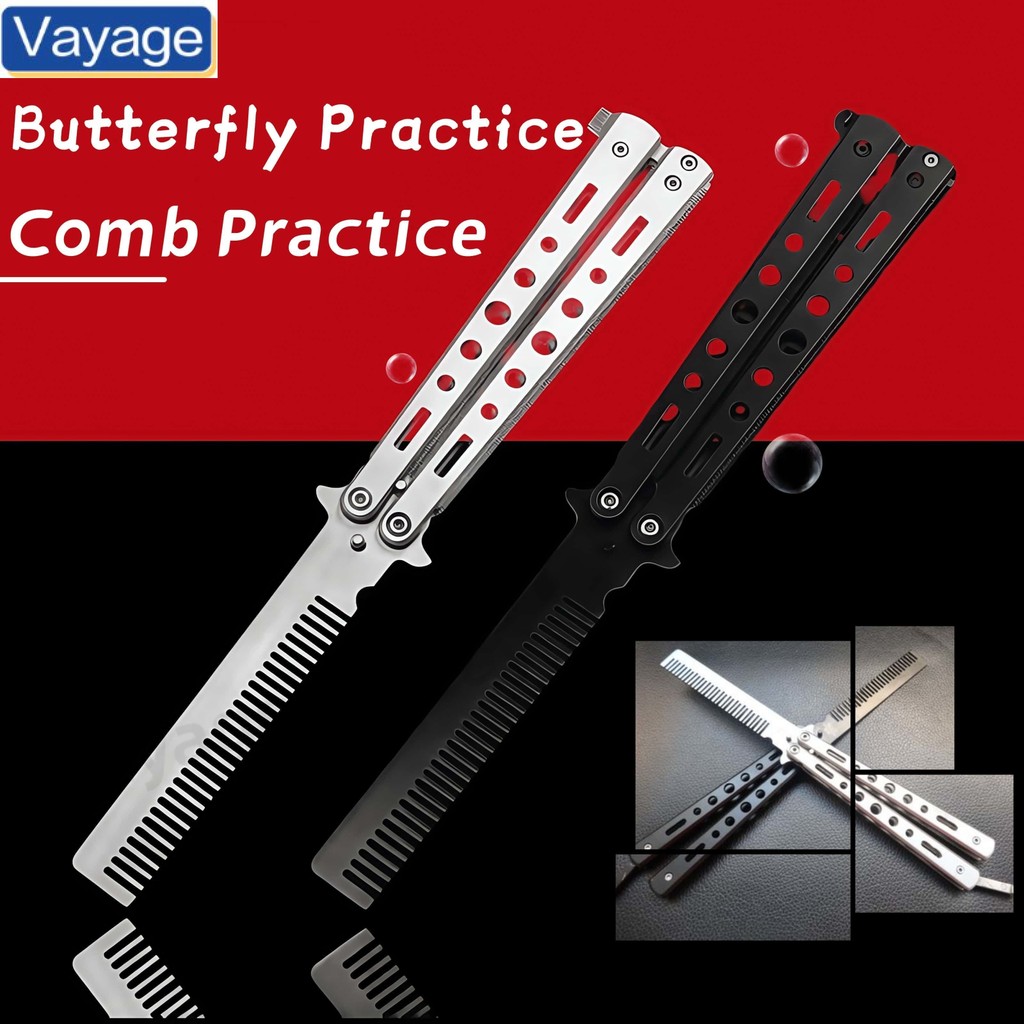 Practice Butterfly Comb Stainless Steel Foldable Design Barber Beginner ...