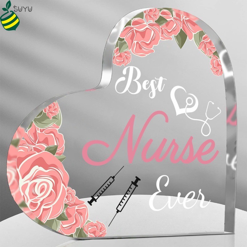 Best Nurse Ever - Pink Rose Acrylic Plaque | Perfect Appreciation Gift ...