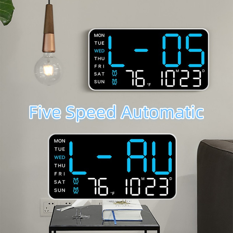 COD Digital Wall Clock Led Clock Battery Operated Large Screen Display ...