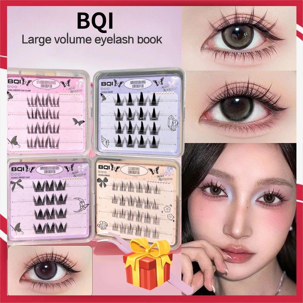 【Buy 1 Free 1】BQI False Eyelashes Cat Paw Thick Curl Manga Eyes ...