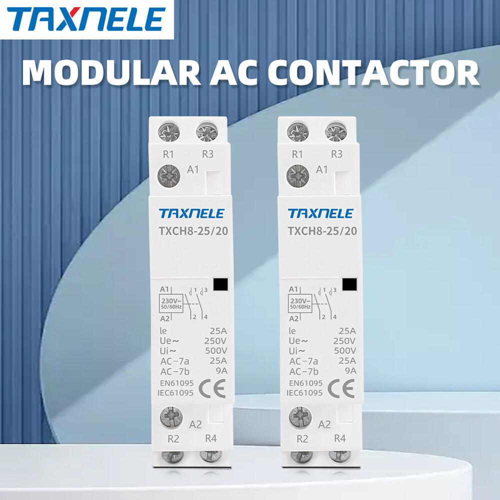 TAXNELE Din Rail Mounted Household Modular AC Contactor for Smart Home ...
