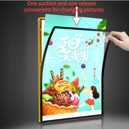 LED menu Rounded magnetic ultra-thin light box wall mounted illuminated ...