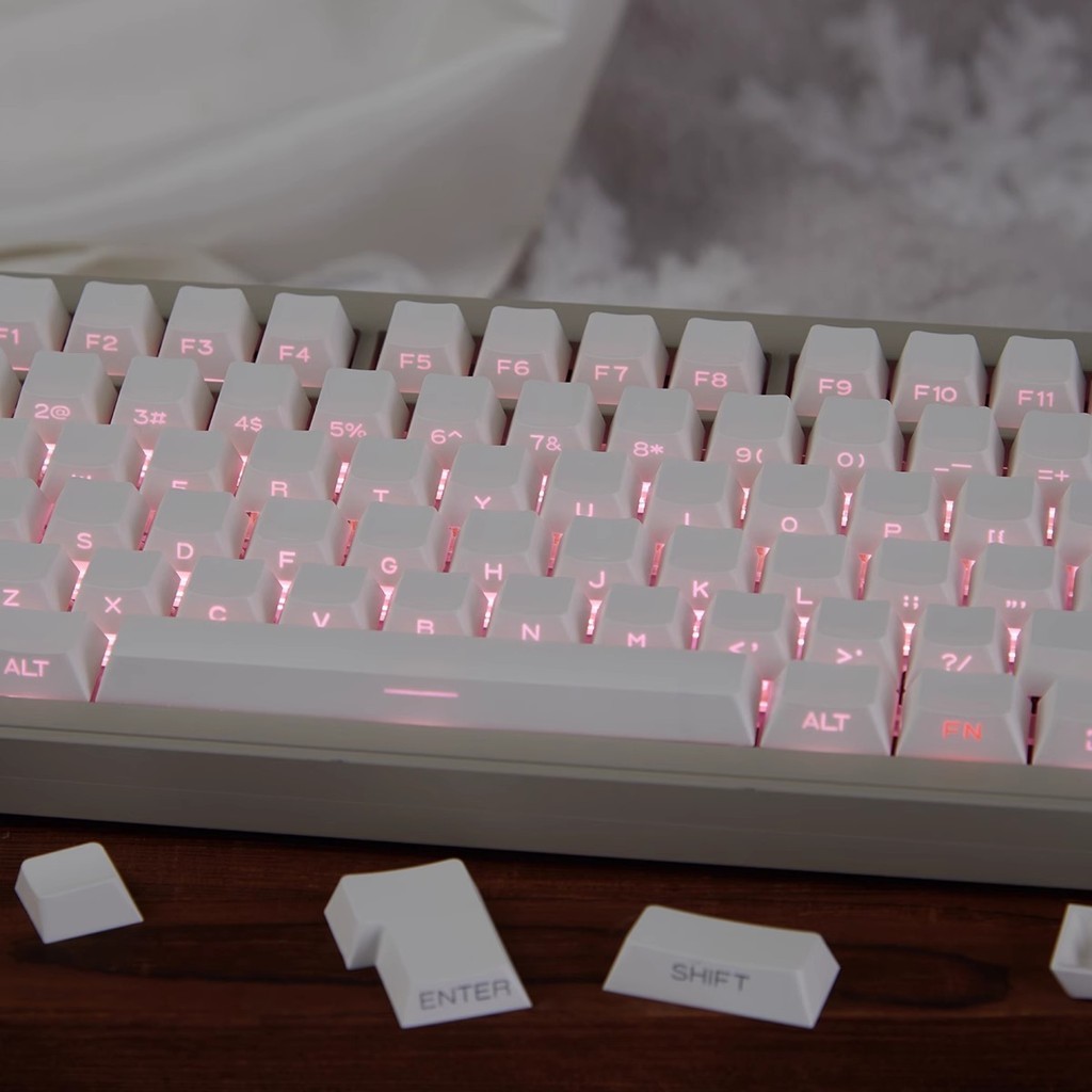 131 Keys White Side Print Light Through Keycap Cherry profile PBT ...