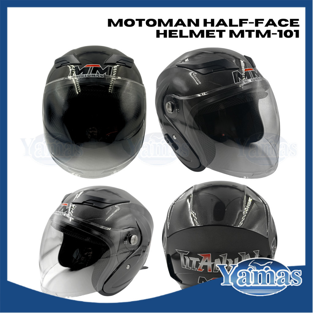 MOTOMAN HALF FACE HELMET MTM-101 MOTORCYCLE PROTECTIVE GEARS YAMAS MOTORCYCLE ACCESSORIES ...