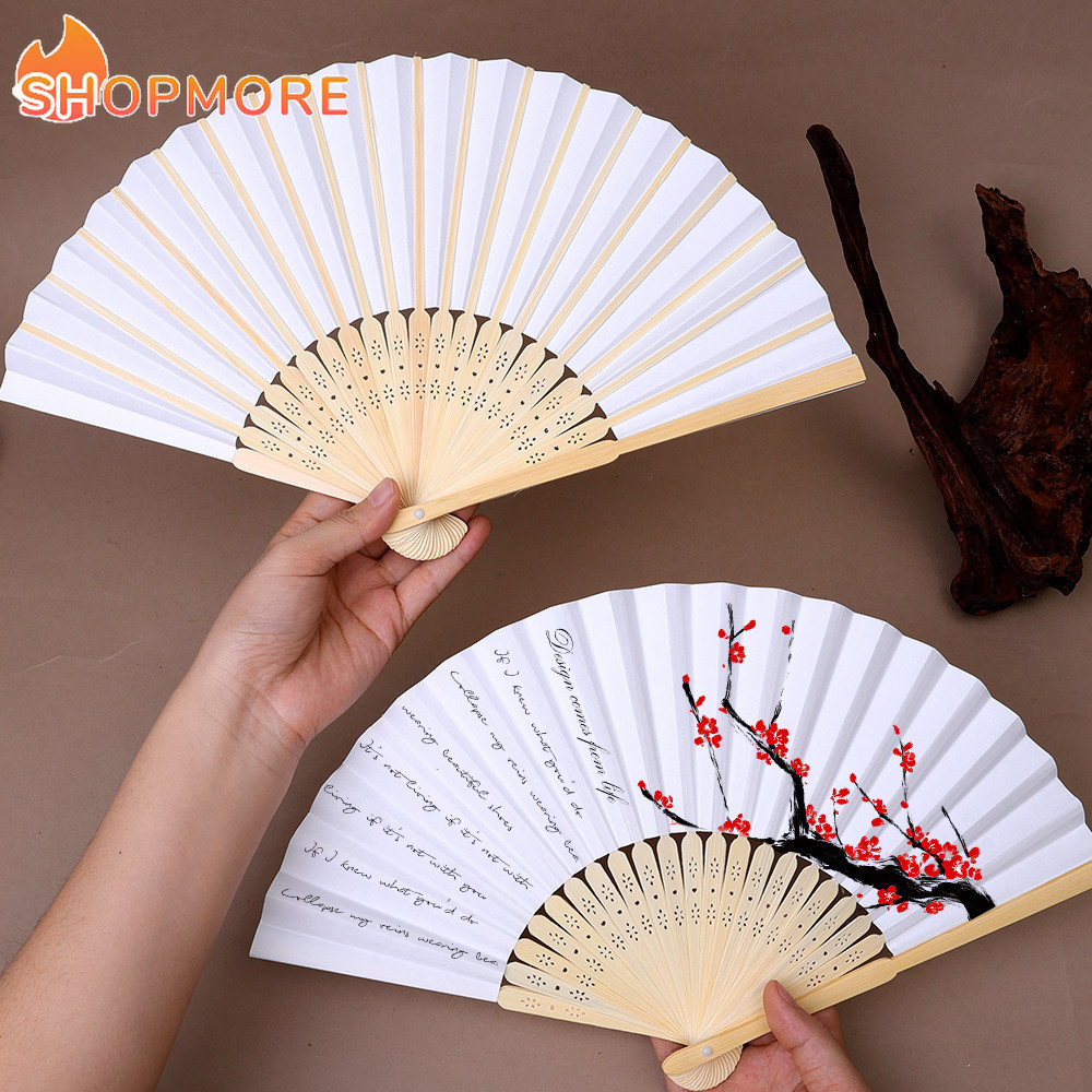 DIY Blank Painting Paper Bamboo Foldable Fan - Portable Chinese Style ...