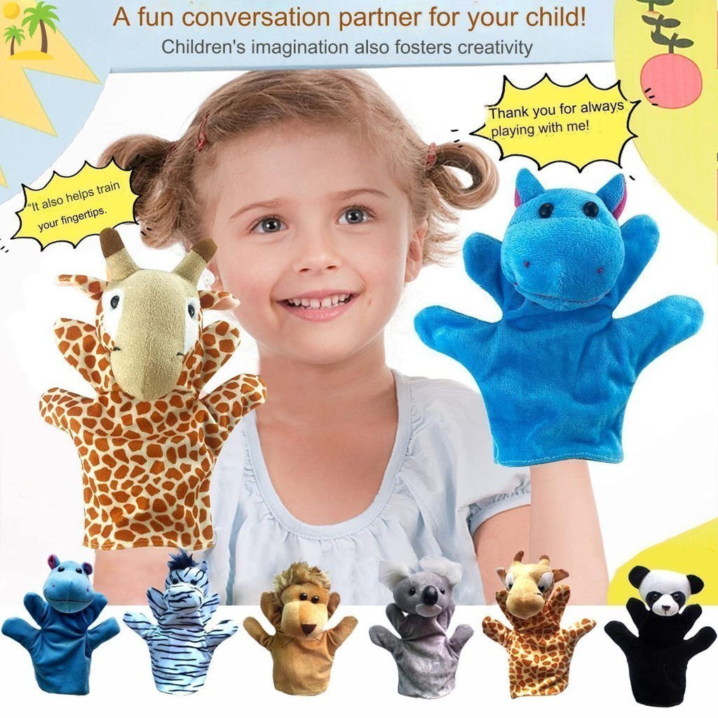 Animal Plush Hand Puppet Children Educational Toys Plush Hand Puppets ...