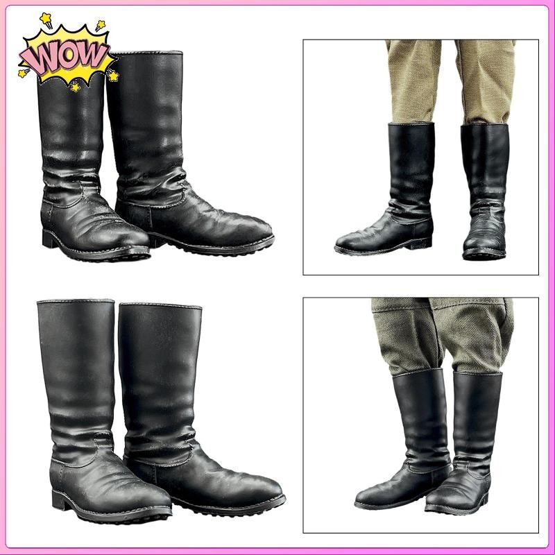 [ 1/6 Scale Figure Boots Trend Black Miniature Shoes, High Boots Model ...