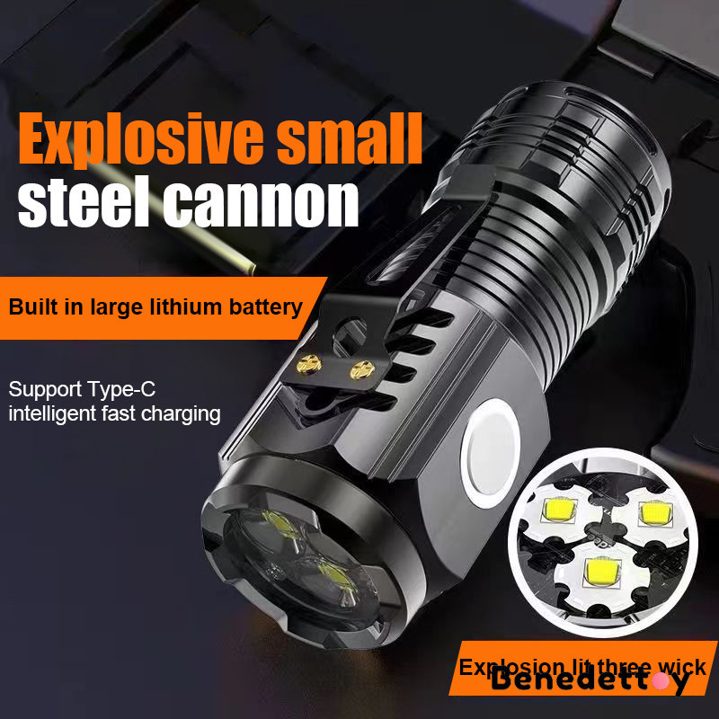 Strong Light Flashlight Multi Gear Rechargeable Flashlight Waterproof ...