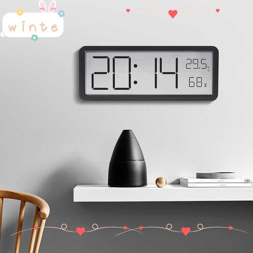 WINTE Digital Wall Clock, LCD Screen 2Colors Humidity Display ...