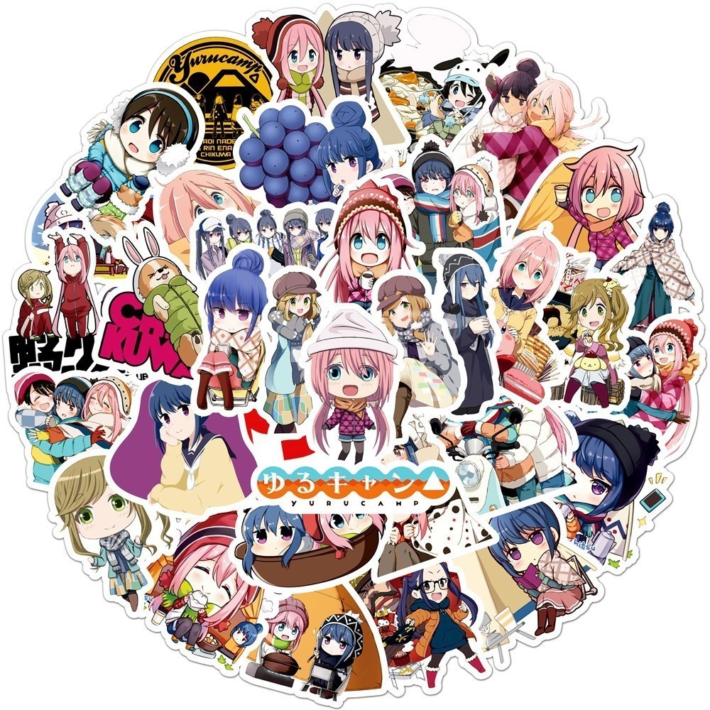 Anime Yuru Camp Stickers Waterproof Sticker Cartoon Graffiti Stickers ...