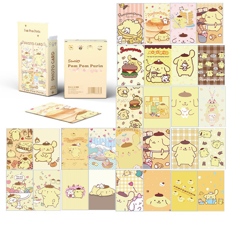 50pcs/box PomPomPurin Photo Card Laser HD Cartoon Sanrio Lomo Cards ...