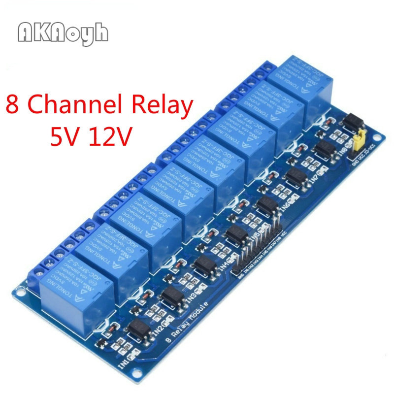 5V 12V 8 Channel Relay Module Shield With Optocoupler 8 Way Relay Board PIC AVR MCU DSP ARM 8 ...