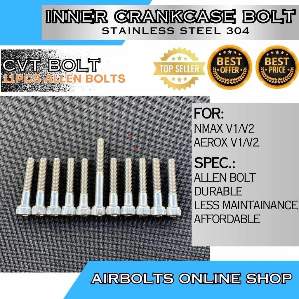 NMAX / AEROX Inner Crankcase bolts - Stainless Steel 304 | Shopee ...