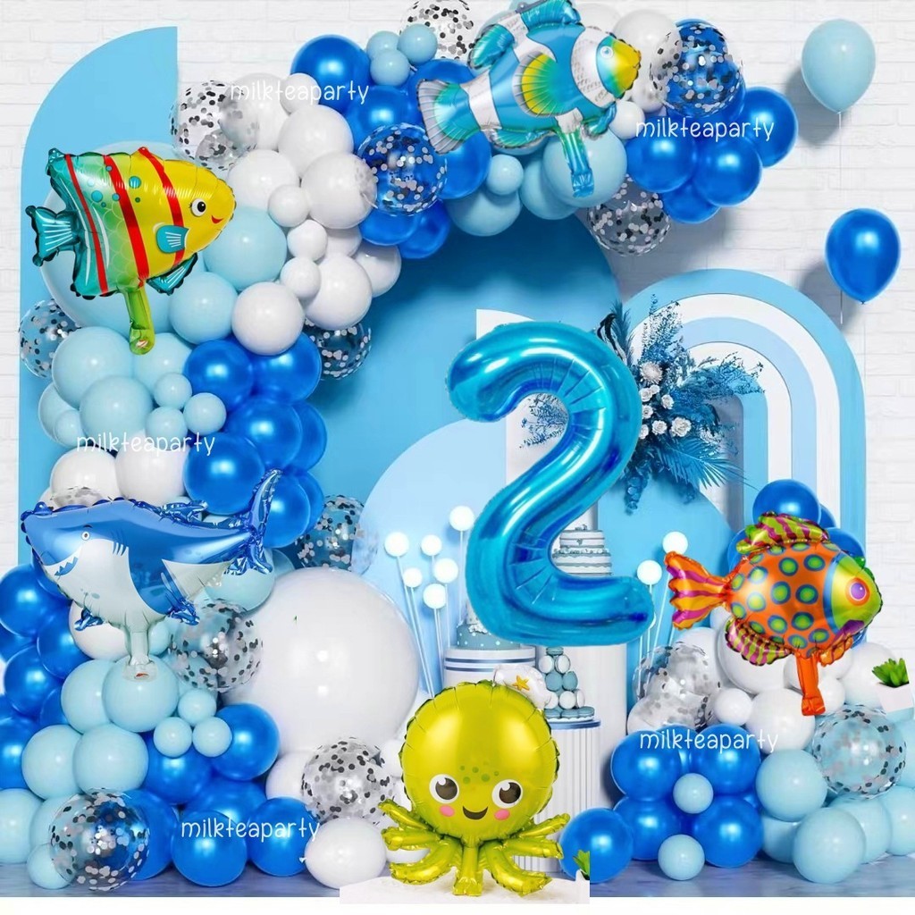 Ocean Theme Marine Animal Foil Balloons Party Decorations Under The Sea ...