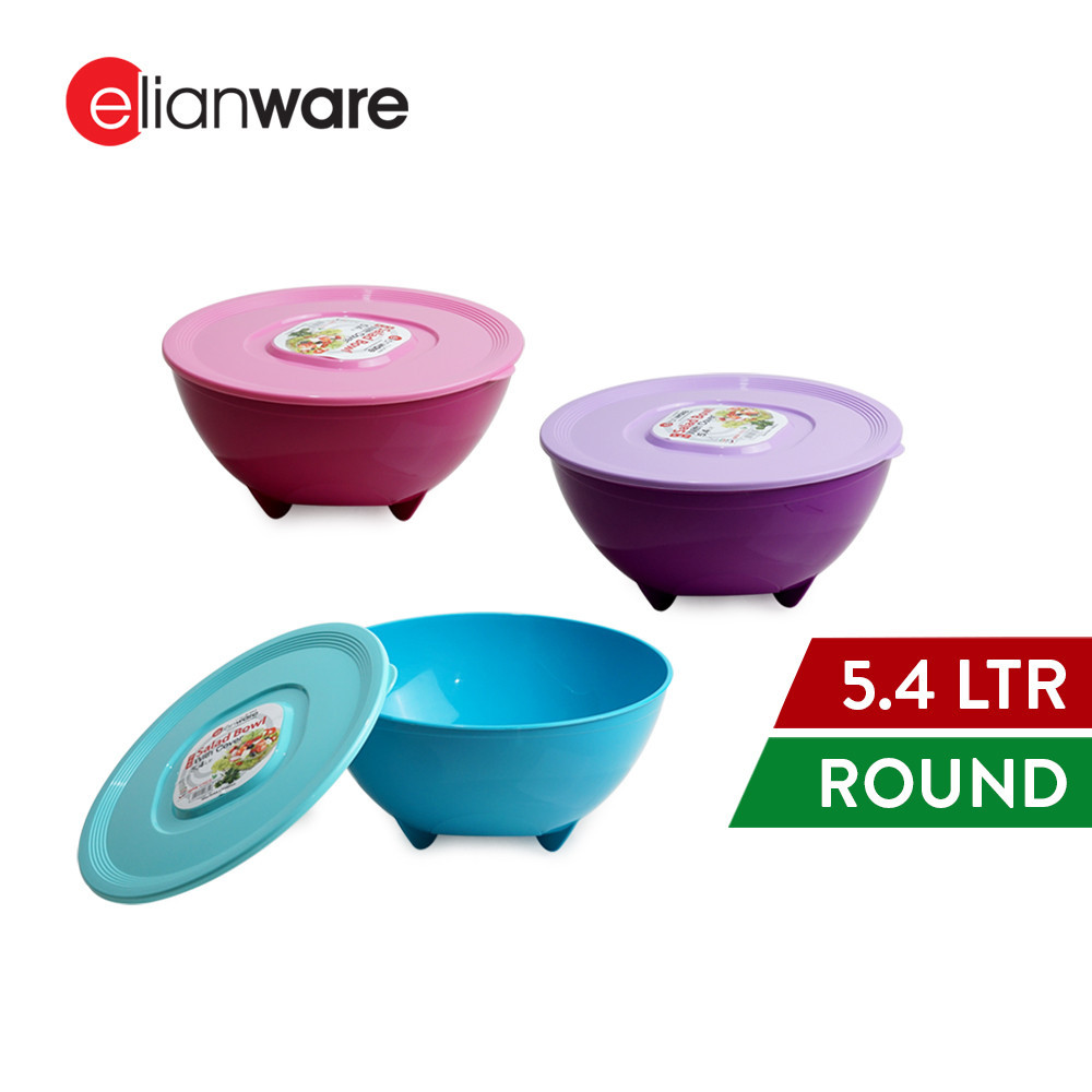 Elianware 5.4Ltr/6.5Ltr Food Salad Mixing Bowl Buffet Party Tray Bekas ...