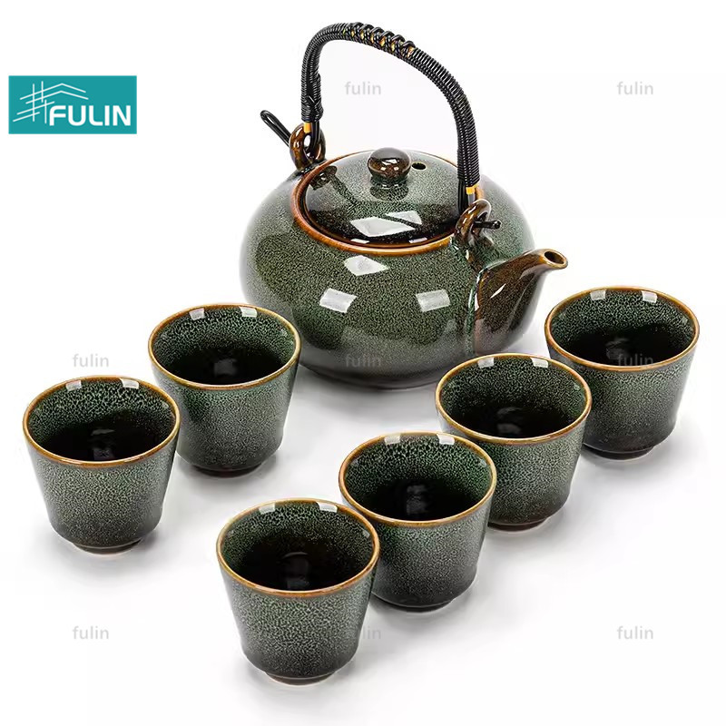 Ceramic Tea Set Large Capacity Lifting Beam Pot Ceramic Teapot Teacup ...