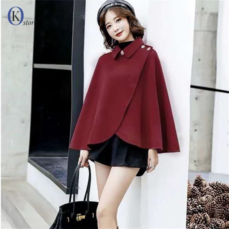 Autumn and Winter Woolen Coat Short Elegant Slimming Cape Small Coat ...