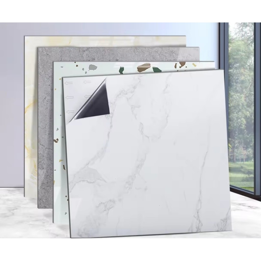 Pcv Simulated Thick Marble Vinyl Tile Floor 60x60cm Self adhesiv ...