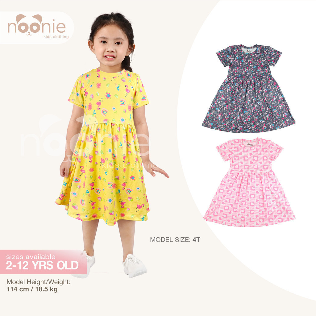 Noonie - Girls T-shirt Dress (2-12Y) - Kids Outfit for Girls - Midi ...