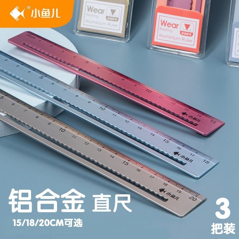 Metal Ruler Stainless Steel Ruler Aluminum Alloy Ruler 15/20cm30cm with ...