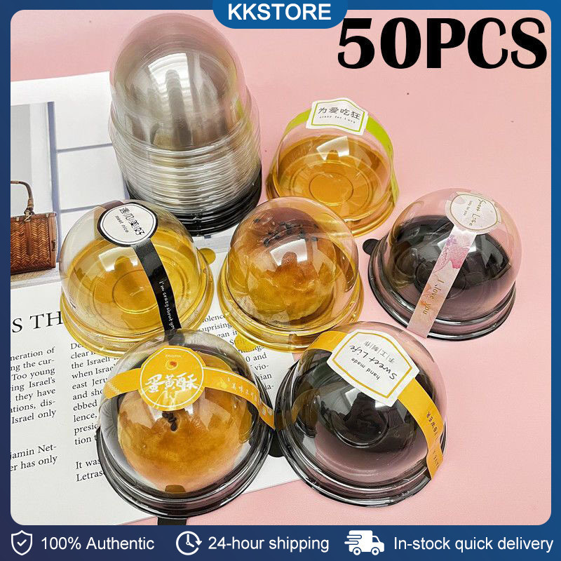 50PCS Mooncake Box Disposable Mini Packing Boxes Plastic Muffin Single ...