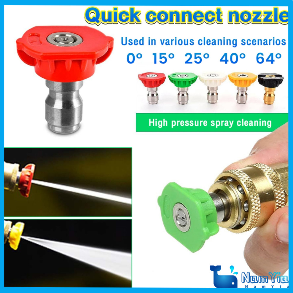 NamYia Stainless Steel Quick Connect Pressure Washer Nozzle 0 15 25 40 ...