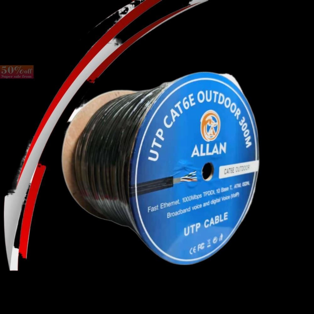 COD/ ☄ALLAN Outdoor Cat6 300M Full Meter Outdoor UTP Cable CCA Cat6e ...