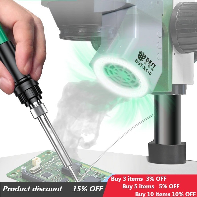 BEST X110 Microscope LED Lighting Smoker Adjustable Wind Speed with ...