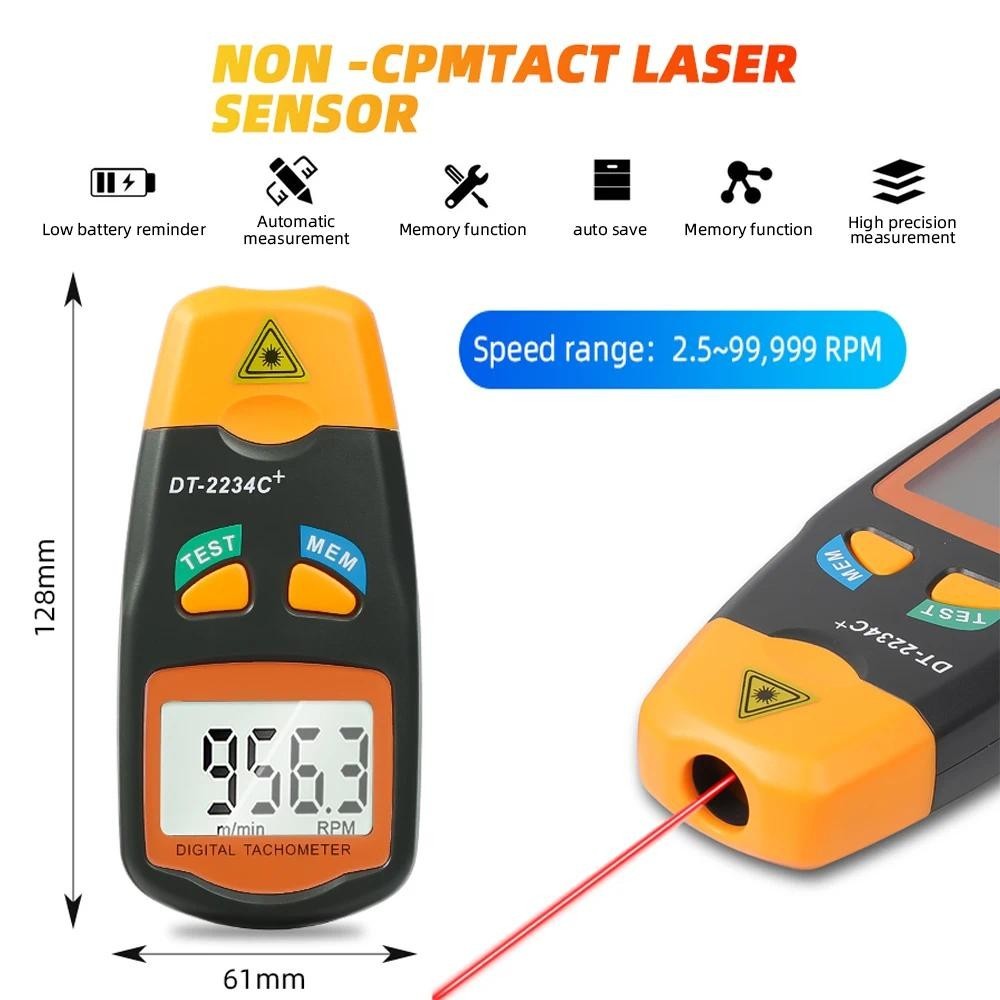 Digital Laser Tachometer Diagnostic Tool Non-Contact Tachometer 2.5Rpm ...