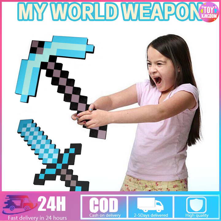 EVA Foam Diamond Pickaxe Game Collection Gift Gun Axe Hamaxe Sword Toy Action Figure Toy Cosplay ...
