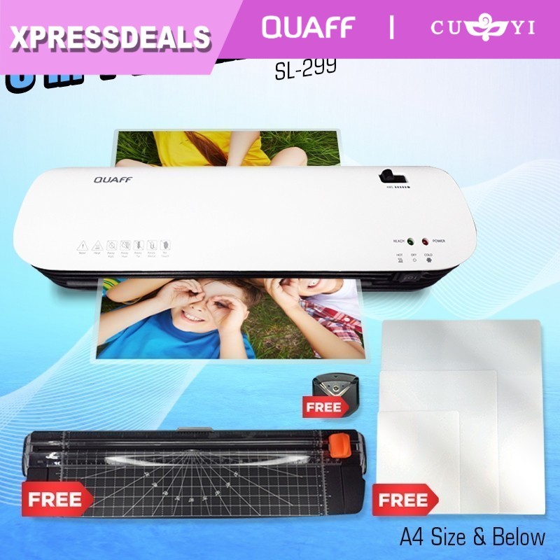QUAFF SL299 A4 Laminator Hot Cold Laminating Machine with R4 Corner ...
