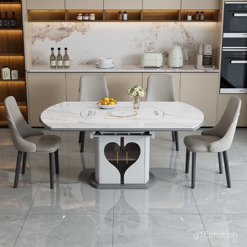 New Sintered Stone Dining Table and Chairs for Home Use, Smart Voice ...