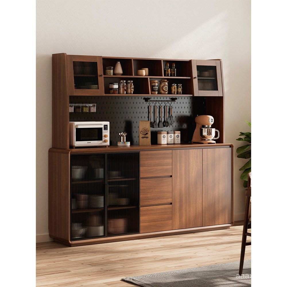Walnut Sideboard Cabinet Narrow Cabinet Wall Integrated Storage Cabinet ...