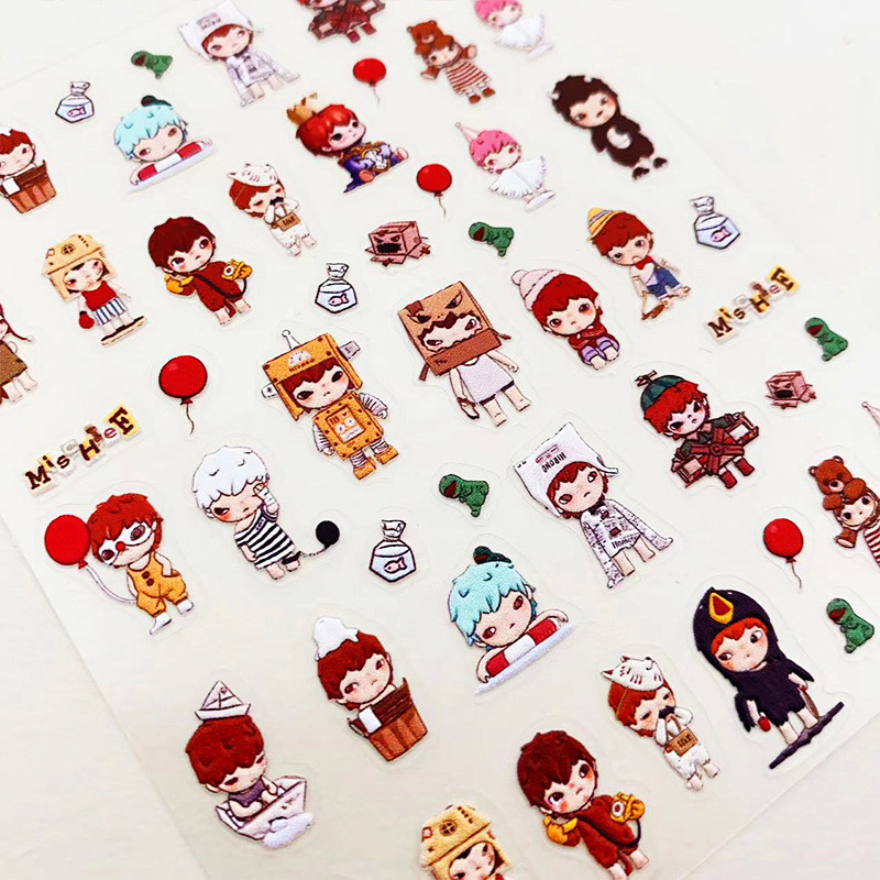 Hirono Stickers One-color new technology embossed nail stickers paper ...