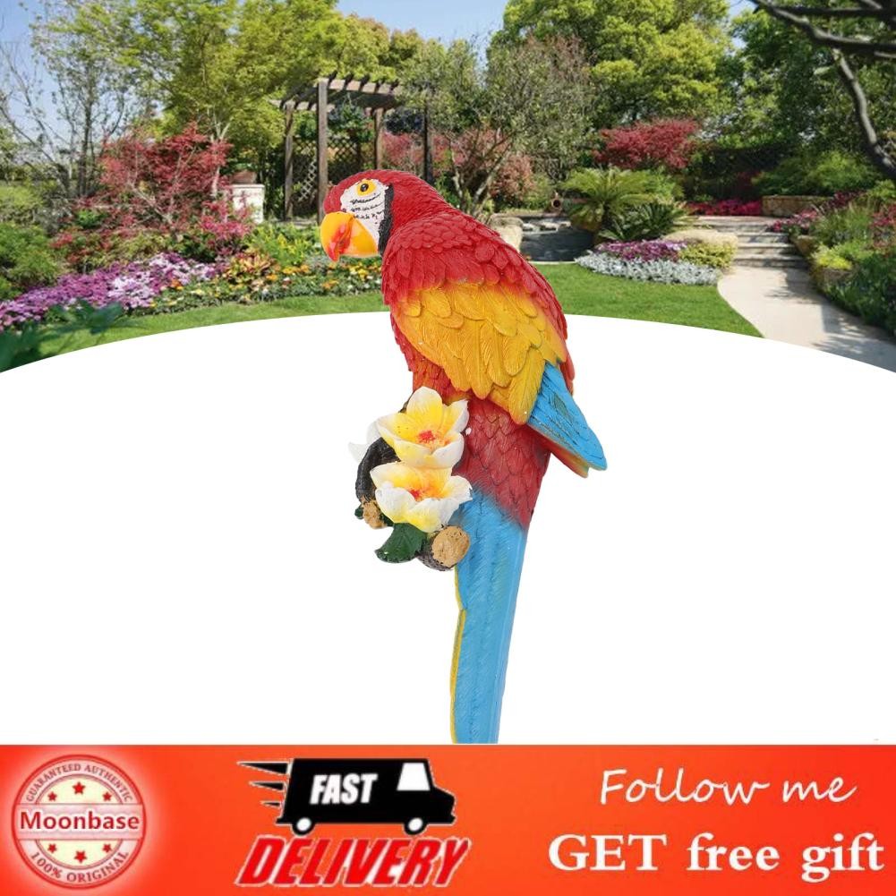 Moonbase Tnfeeon 1Pcs Parrot Statue Resin Bird Figurine Macaw Lifelike ...