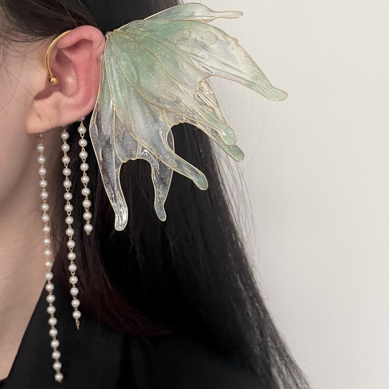 Mermaid Elf Ear Cuffs Supplies Fairy Wings Earrings Accessories Dress ...