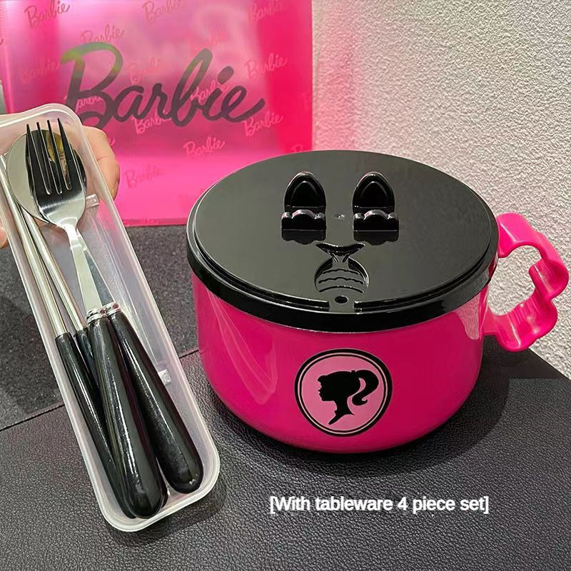 Barbie Portable 1300ml Large Lunch Box For Girls School Kids Plastic ...