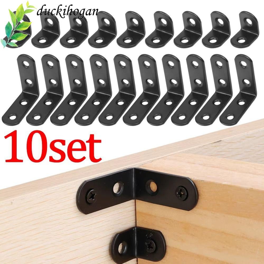 DUCKIHOGAN 10Sets Angle Bracket, Iron Cabinet Screens Wall Corner Brace ...