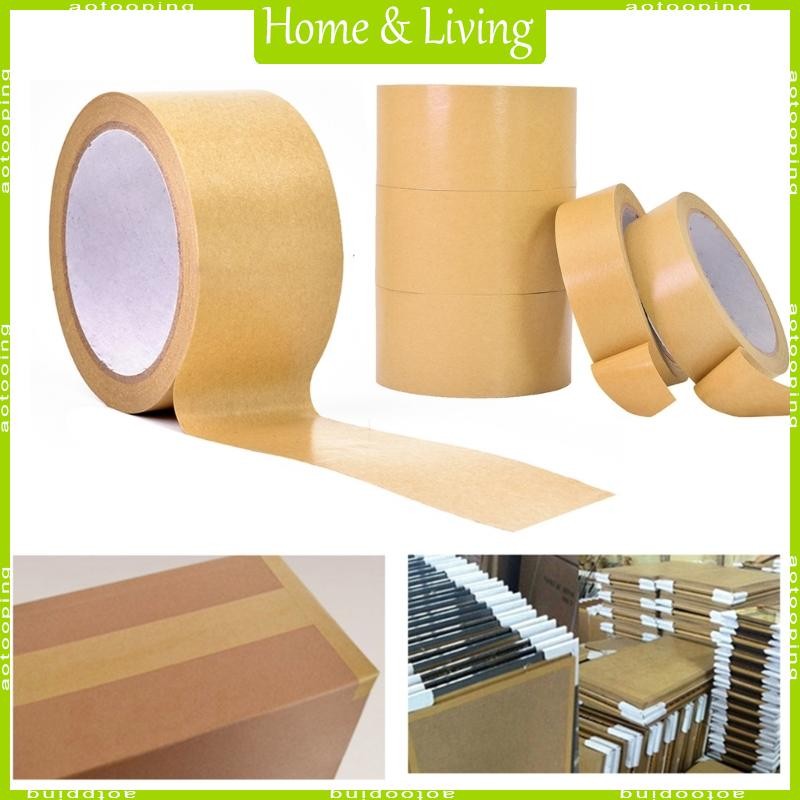 AOTOO Brown Packing Tape Roll of 25 Yards Paper Packaging Tape Strong ...