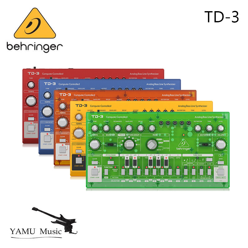 Behringer TD-3 Analog Bass Line Synthesizer with VCO, VCF, 16-Step Sequencer, Distortion Effects ...