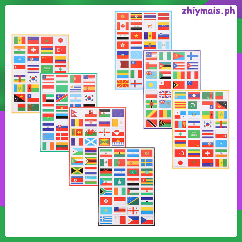 Decals Provincial Face Stickers Country Countries Flag with Name ...