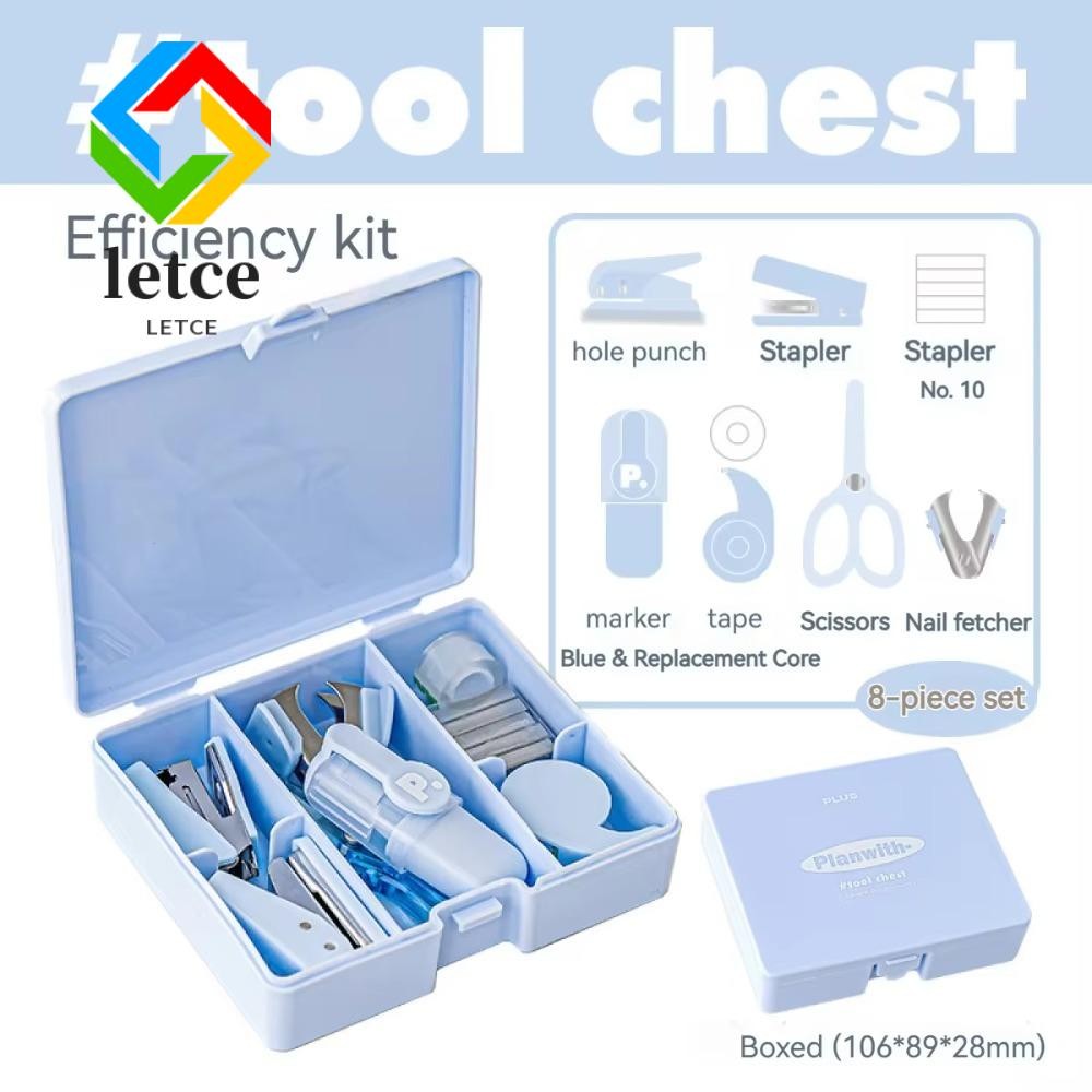 LETCE 8Pcs/Box Student Stationery Set, Kawaii Mini Office Efficiency ...