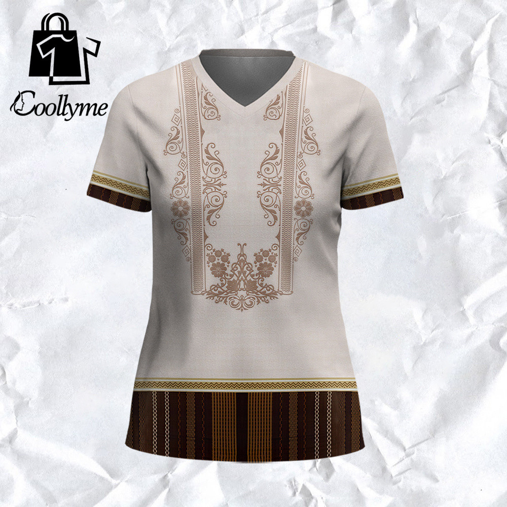 Modern Barong Tagalog For Women 2025 Short Sleeve Plus Size V Neck T ...