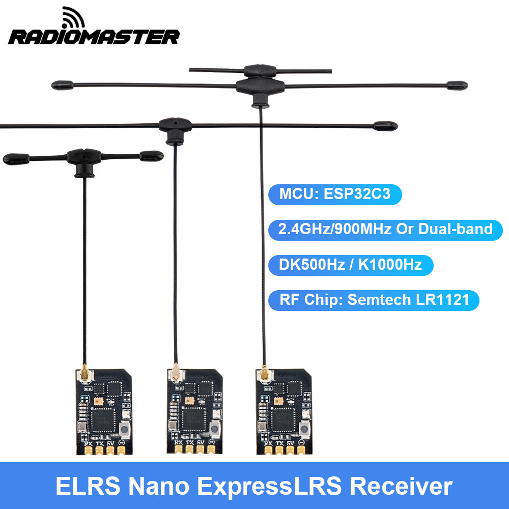 Radiomaster XR1 Nano Receiver 2.4GHz 900MHz Dual-Band T Antenna ...