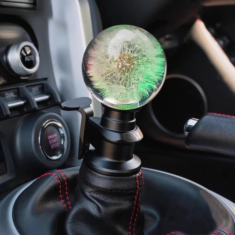 Universal 54MM Racing Crystal Ball Dandelion Real Flowers Gear Shift ...