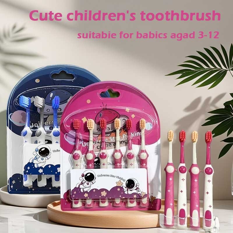 6 Pack Soft Bristles Children's Toothbrush Set 2025New Ergonomic Space ...